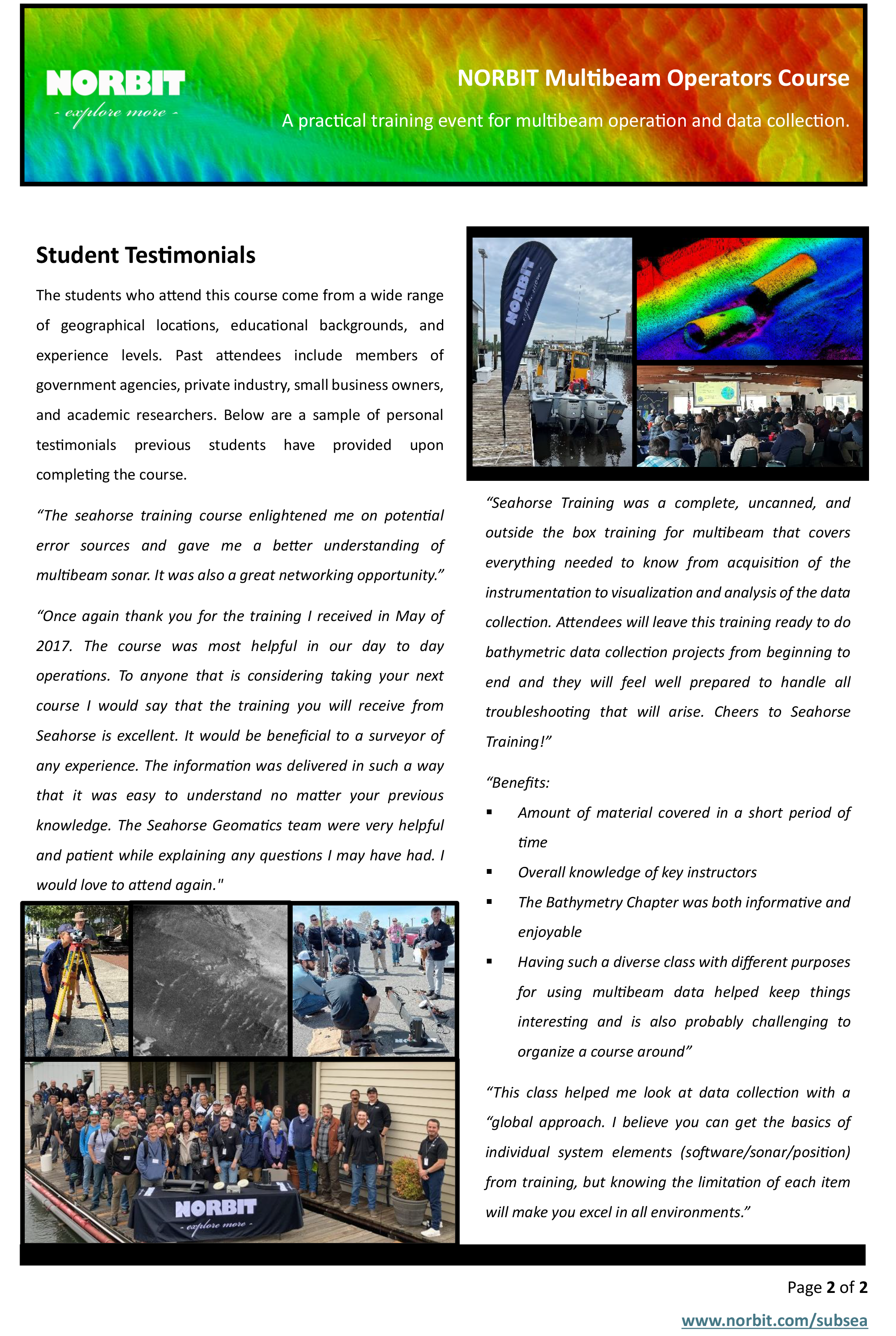 NORBIT Multibeam Operators Course